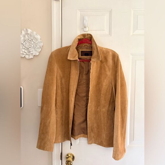 Jackets & Coats | Nwot Siena Tan Suede Zip Jacket Size L | Poshmark